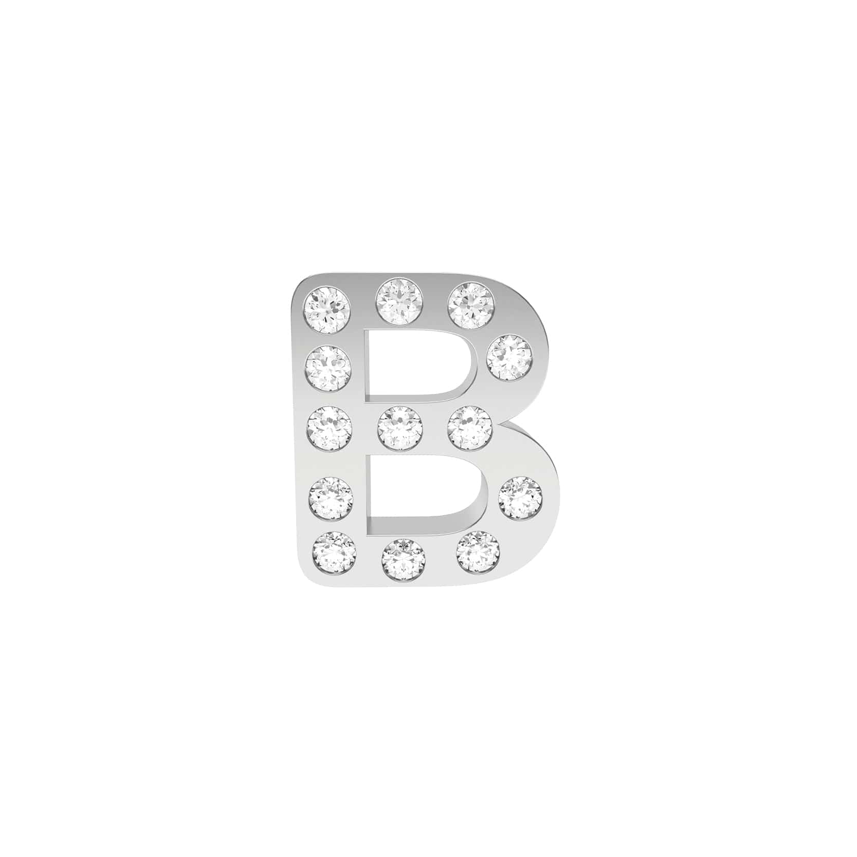 Letters Collection | Silver Crystal Letter Charms - B – Love Lockets